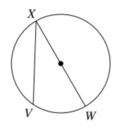 Angle VXW is NOT an inscribed angle. a) True b) False | Homework.Study.com