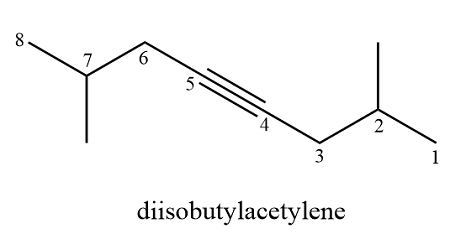 The IUPAC name for diisobutylacetylene is what? | Homework.Study.com