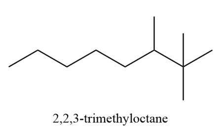Draw the structure of 2,2,3-trimethyloctane. | Homework.Study.com