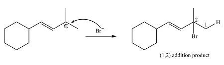 Draw the major 1, 2- and 1,4-addition products obtained in the reaction ...
