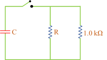 What is the time constant for the discharge of the capacitor in the ...