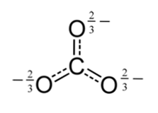 In the CO_3^{2-} ion, all three carbon-oxygen bonds have identical bond ...