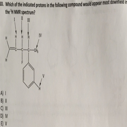 Which of the indicateWhich of the indicated protons in the following ...