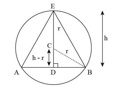 Find the area of the largest isosceles triangle that can be inscribed ...