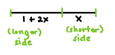 A 10' piece of string is cut into 2 pieces so that the longer piece is ...