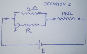 A parallel combination of an 2 \Omega resistor and an unknown resistor ...