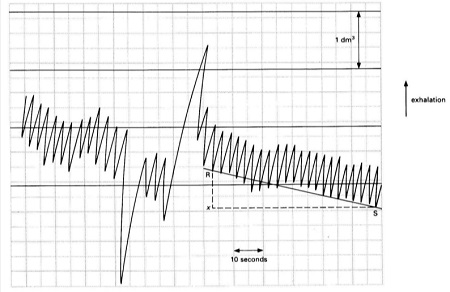 What is the tidal volume on this graph? (It's an average of 5 breaths ...