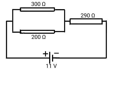 A 300 ohm and a 200 ohm resistor are connected in parallel. This ...