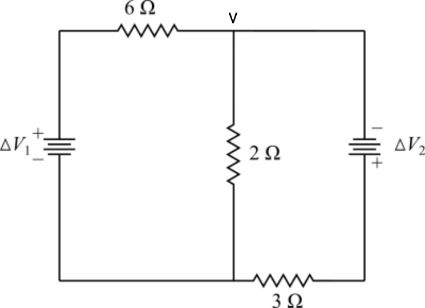 Suppose that delta V1 = 3 V and delta V2 = 6 V in the figure below. How ...