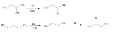 What are the mechanisms of converting 2-butanol, 1-butanol, 1-butene ...