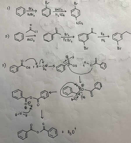 Write the reaction scheme to provide the following compounds from ...