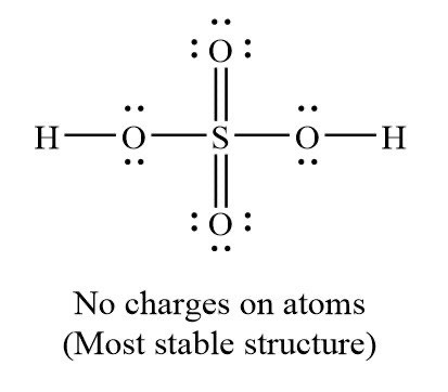 Draw Lewis the structure for H_2SO_4. | Homework.Study.com