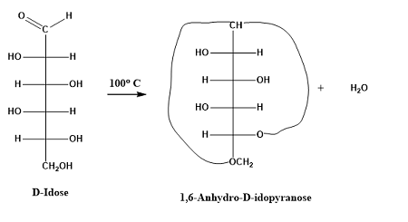 When heated to 100^\circ C, D-idose undergoes a reversible loss of ...
