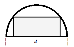 A rectangle is inscribed in a semi-circle of diameter d as shown. What ...