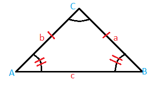 In an isosceles triangle with legs that are 1 unit long, the angles are ...
