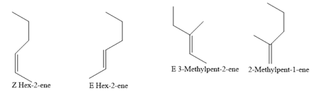Draw and name the 17 alkene isomers, C_6H_{12}, including E, Z isomers ...