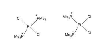 When a solution of PtCl_2 reacts with the ligand trimethylphosphine, P ...