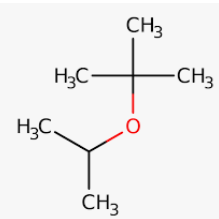 Provide a structural representation of isopropyl tert-butyl ether ...