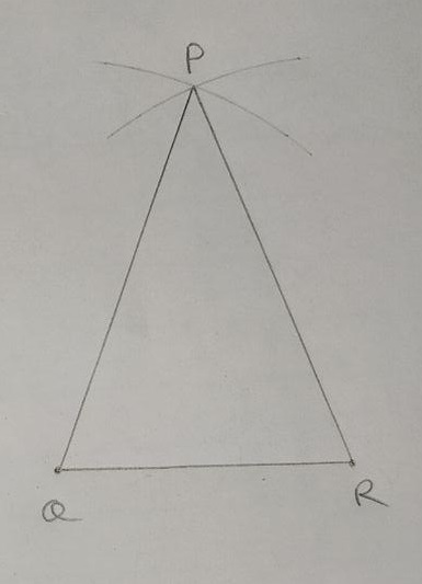 Using a compass and a straight edge, construct isosceles \triangle PQR ...