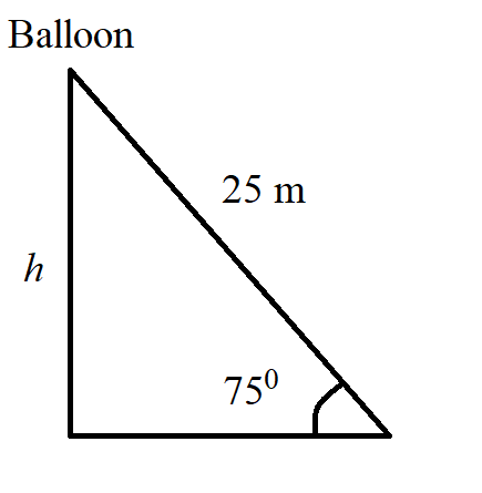A 25-meter line is used to tether a helium-filled balloon. Because of a ...