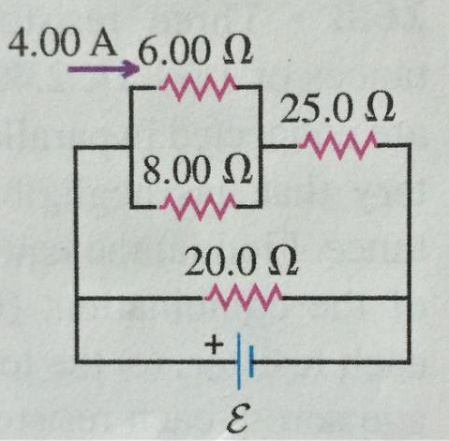 In the figure, the current through the 6.00 \Omega resistor is 4.00 A ...
