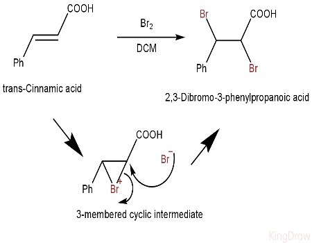 Pre-lab questions for Bromination of trans-Cinnamic Acid to 2,3-dibromo ...