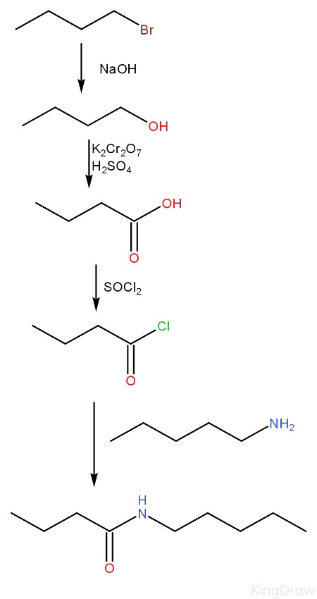 Devise a synthesis of the following compound using 1-bromobutane ...