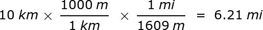 10 km is how many miles? | Homework.Study.com
