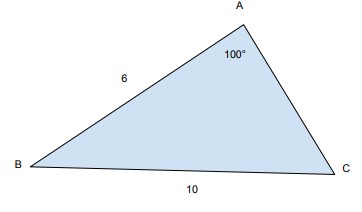 Which relationship is true for the triangle based on the Law of Sines ...