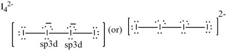 The anion I42- is linear. The anion I5- is bent, with a 95 angle at the ...