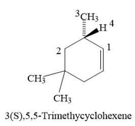 Consider the compound 3(S),5,5-trimethyl cyclohexane. Upon reduction ...
