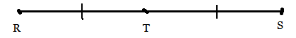 Line RS is bisected at T. If line RT = 4x + 29 \text{ and } TS= x + 17 ...