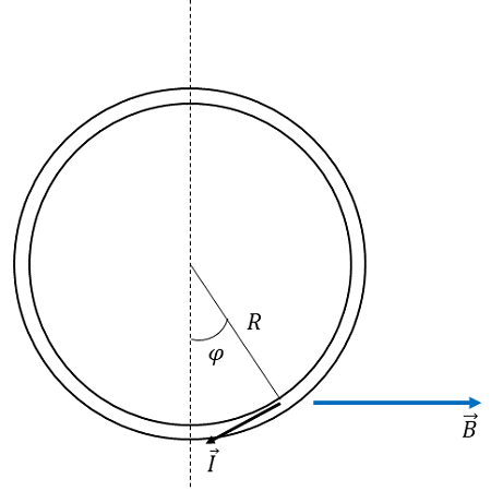 A rigid circular loop has a radius of 0.20 m and is in the x y-plane. A ...
