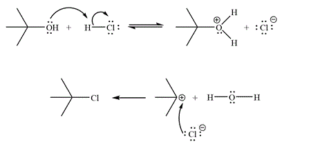 What is the major product formed when each alcohol is treated with HCl ...