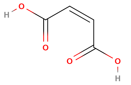 Fumaric acid, C4H4O4, occurs in the metabolism of glucose in the cells ...