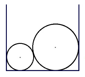 Two marbles are sitting side by side in a glass container. The base of ...