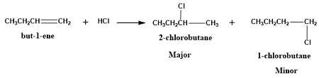 Predict the product(s) of the given reaction. CH3CH2CH=CH2+ HCl ...