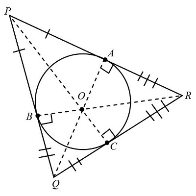 How to find the perimeter of a triangle with given tangent lines ...