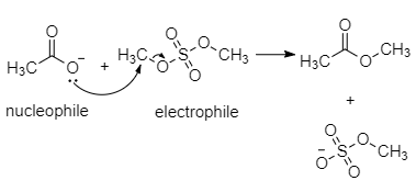 In the reaction below, label the reactant as a nucleophile or an electrophile. Use the curved ...