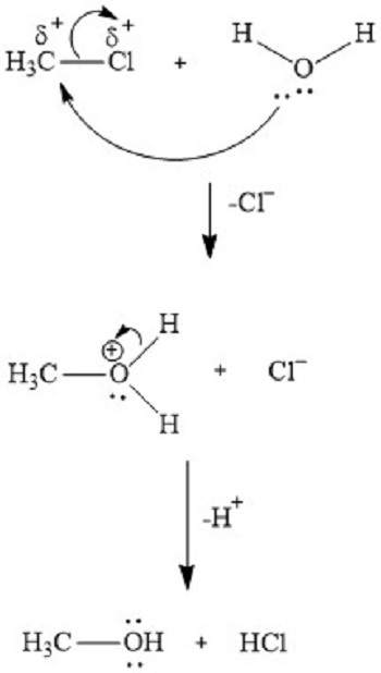 Provide major product and indicate predominant mechanism. CH_3 Cl H_2O ...