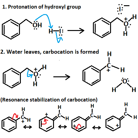 Treated with HI and losing H_{2}O, chiral derivatives of benzyl alcohol ...