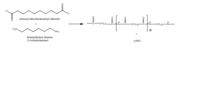 You synthesized Nylon-10,6, using interfacial polymerization. Draw a ...