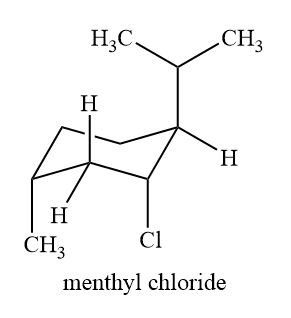When menthyl chloride is treated with a strong base, only one ...