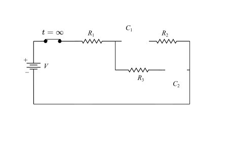 In the circuit shown below, R1 = 100 ohms, R2 = 150 ohms, R3 = 100 ohms ...