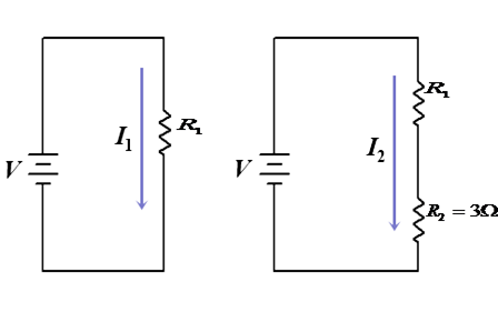 A loop circuit has a resistance of R1 and a current of 2.2 A. The ...