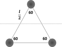 Three particles, each of which has a mass of 80 g, are positioned at ...