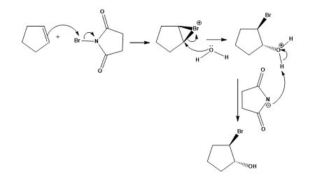 What product would you expect from the reaction of cyclopentene with ...