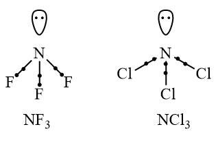Briefly account for the following observations a. a bond angle in NCl_3 ...