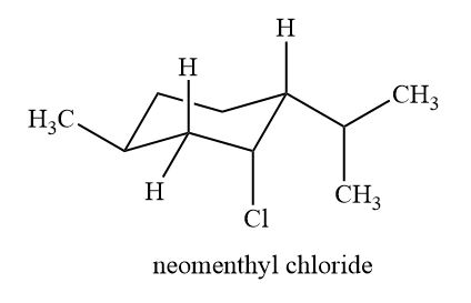 When menthyl chloride is treated with a strong base, only one ...