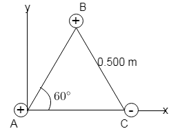 Three-point charges are located at the corners of an equilateral ...